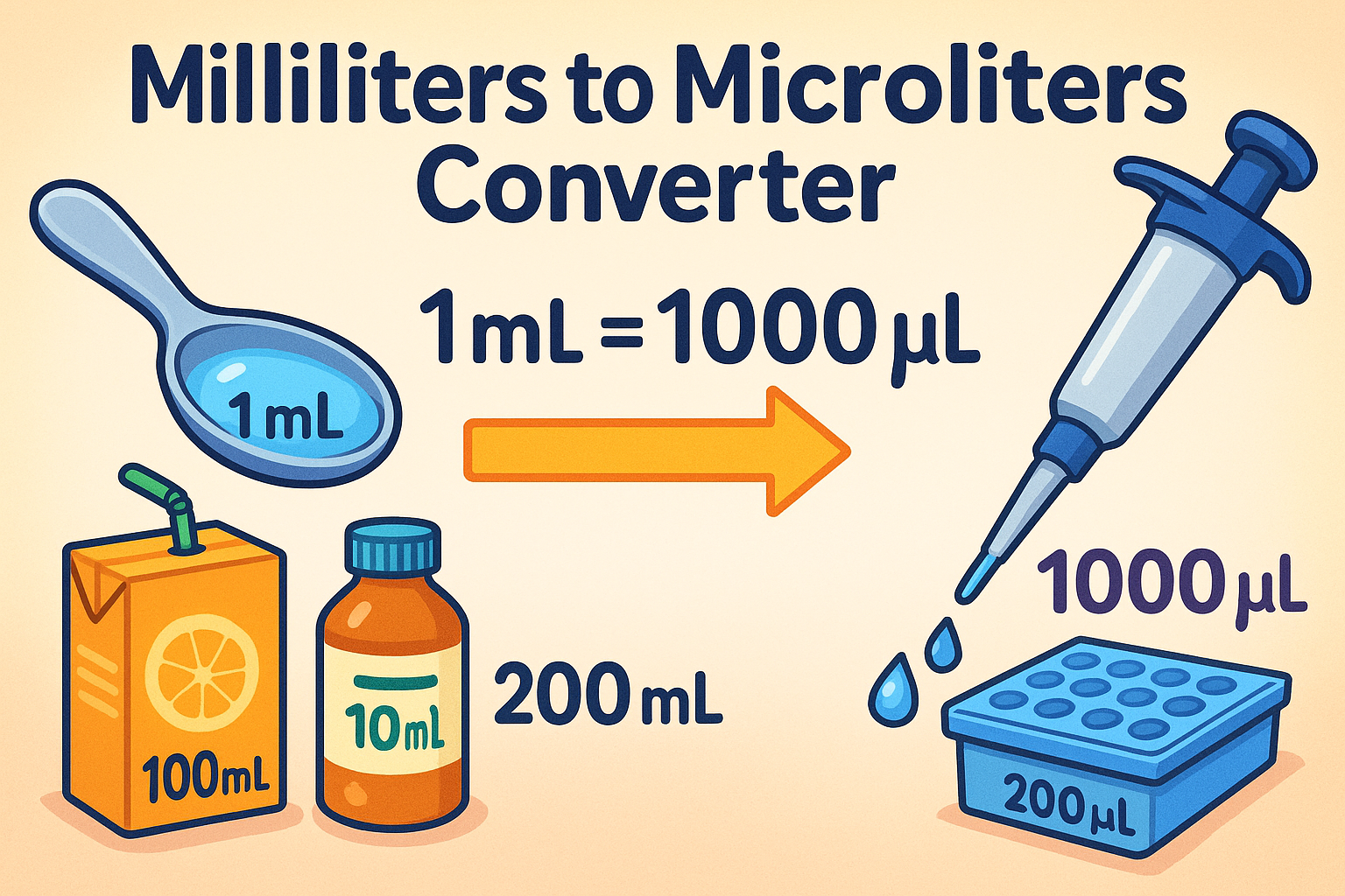 Convertisseur millilitres en microlitres - JetCalculator
