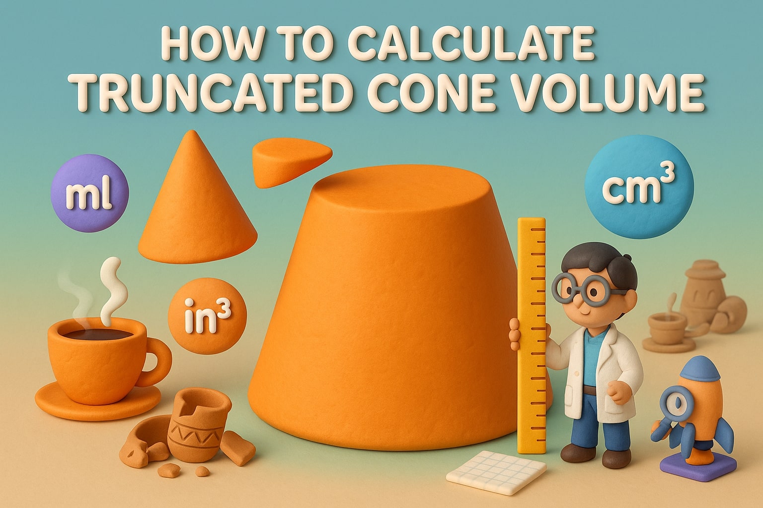 Calculateur de Volume de Cône Tronqué - JetCalculator