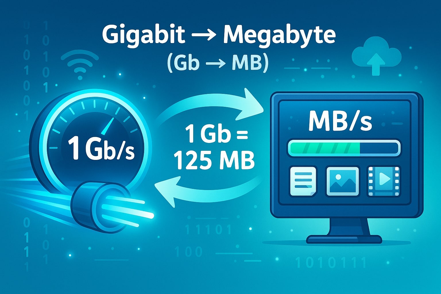 Convertisseur Gigabits en Mégabytes - JetCalculator