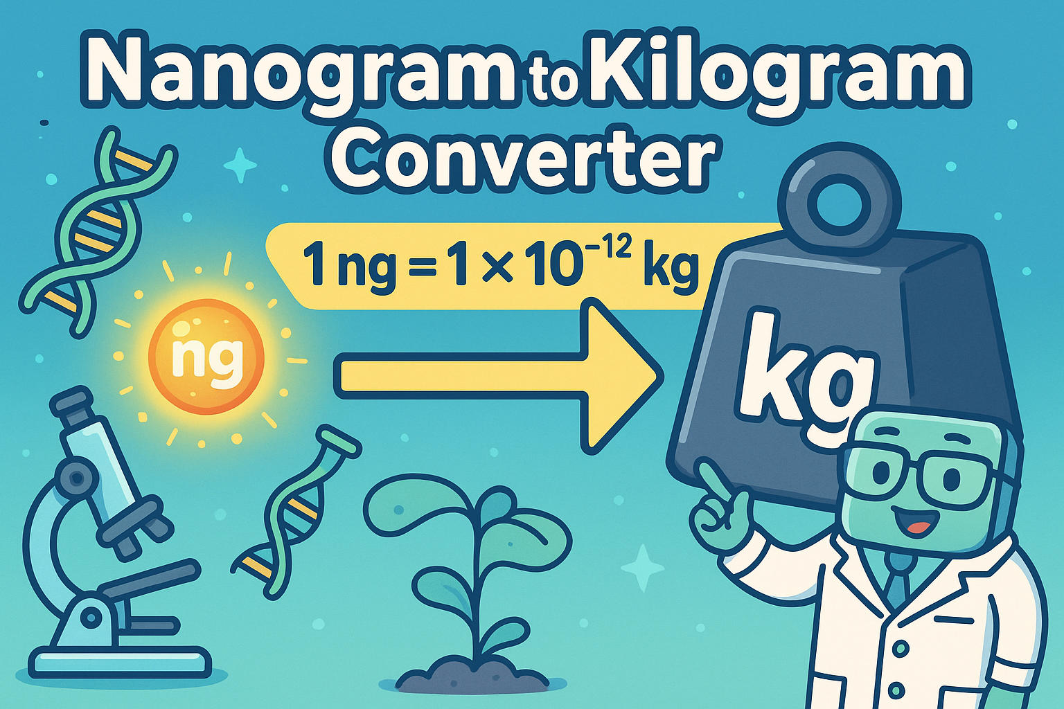 Convertisseur de nanogrammes en kilogrammes - JetCalculator
