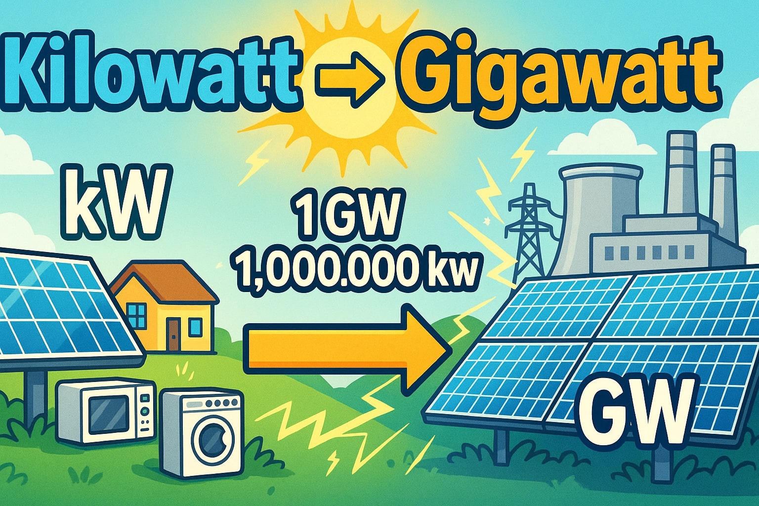 Convertisseur de kilowatts en gigawatts - JetCalculator