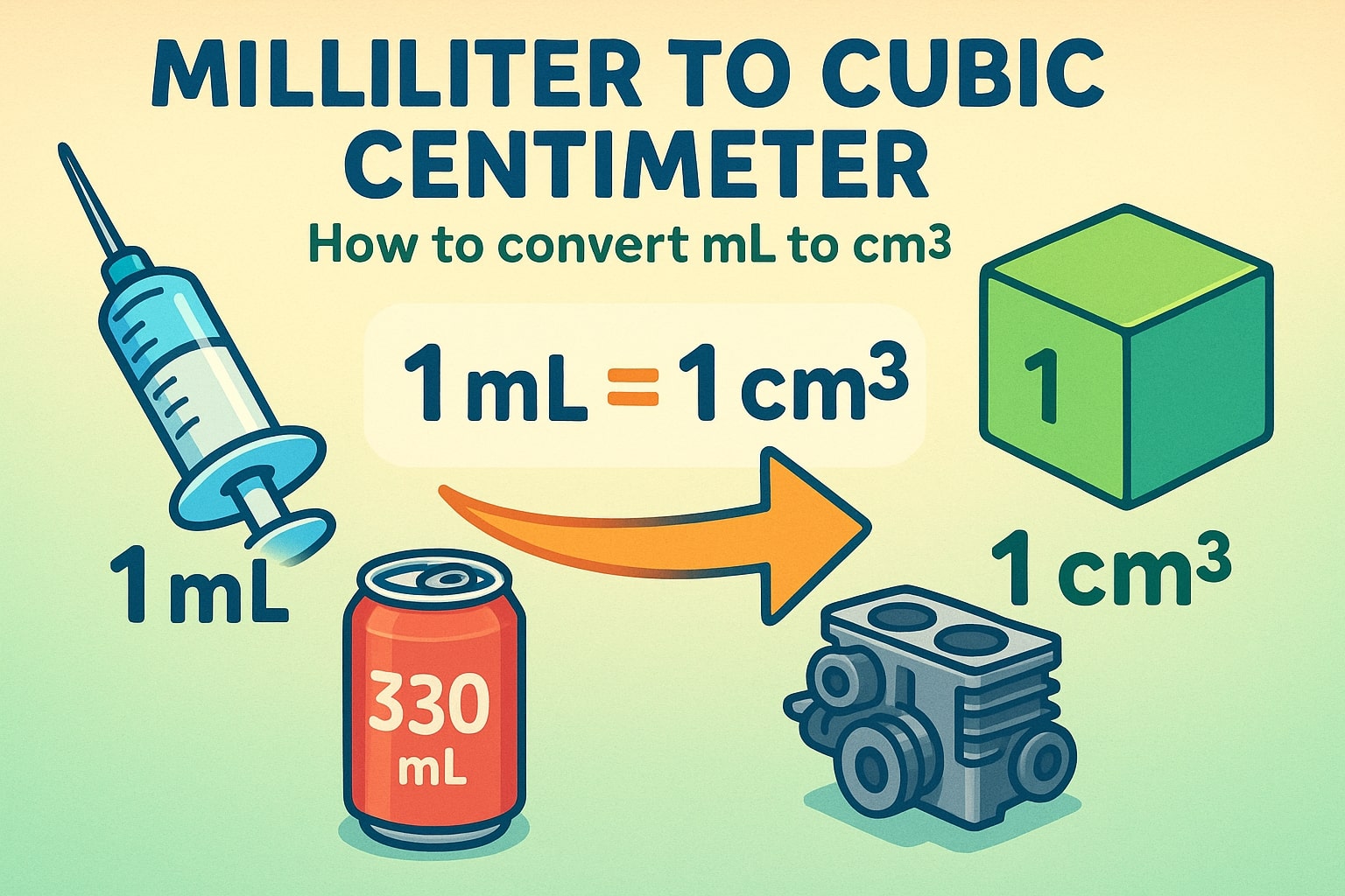 Convertisseur millilitres en centimètres cubes - JetCalculator